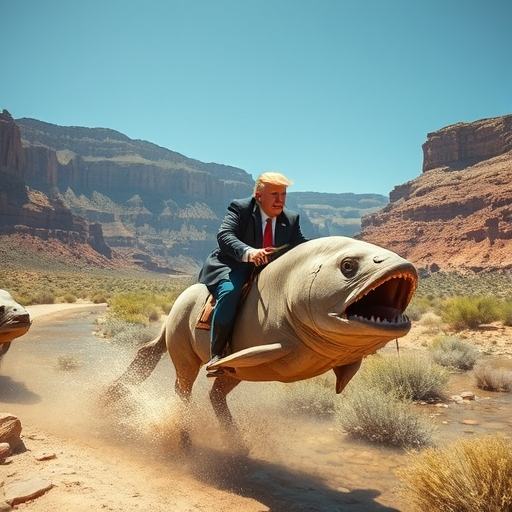 Roumenův Rouming - Zábavné a zajímavé obrázky - trump riding fish ...